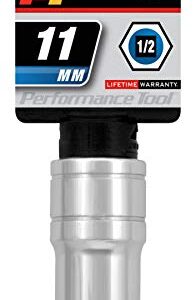 Performance Tool W32981 1/2 Drive 11mm Hex Bit Socket, 1 Pack