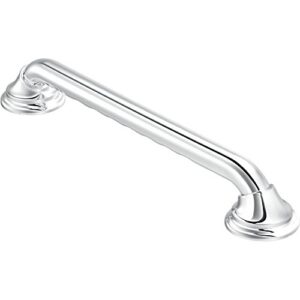 moen r8712d3gch home care 12-inch designer bathroom grab bar with curl grip, chrome