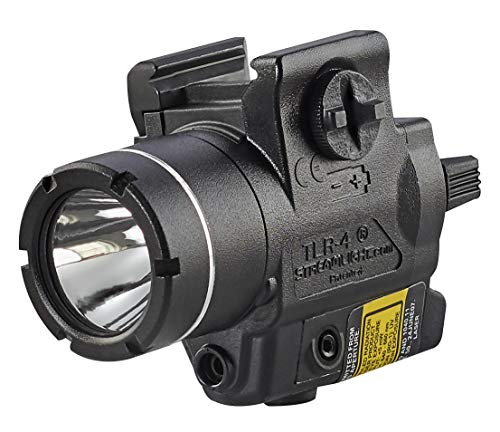 Streamlight 69240 TLR-4 170-Lumen Compact Rail Mounted Pistol Light with Integrated Red Aiming Laser, Black