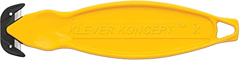 Klever Koncept KCJ-2Y Safety Knife, Yellow, Pack of 10