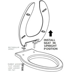 Centoco 820STS-001 Elongated Plastic Toilet Seat, Open Front with Cover, Stainless Steel Hinge, Heavy Duty Commercial Use, White