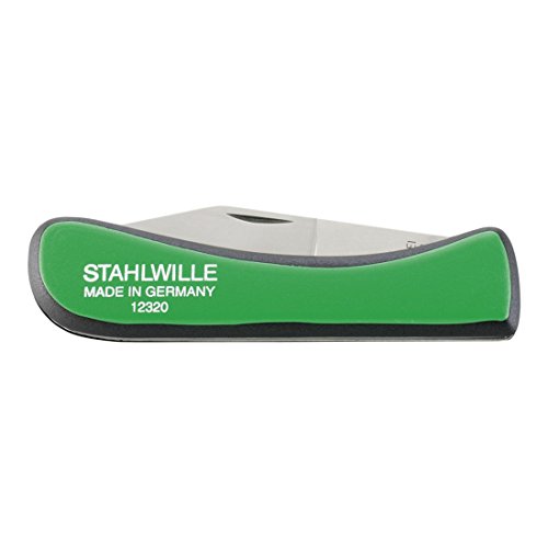 Stahlwille 77020000 Electricians Cable knife No.12320, with Stainless Steel Blade, 90mm Blade Size, Extremely Sharp, Universal Folding Cutter, Weight 78g, Made in Germany,green