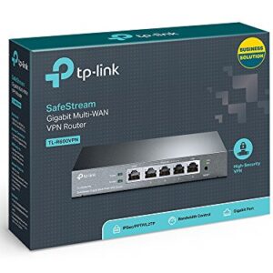 TP-Link Safestream Multi WAN VPN Router | 1 Gigabit WAN+3 Gigabit WAN/LAN+1 Gigabit LAN Port | IPsec/L2TP/PPTP VPN Supported| SPI Firewall | DoS Defense | Lightning Protection(TL-R600VPN)