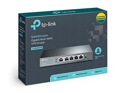 TP-Link Safestream Multi WAN VPN Router | 1 Gigabit WAN+3 Gigabit WAN/LAN+1 Gigabit LAN Port | IPsec/L2TP/PPTP VPN Supported| SPI Firewall | DoS Defense | Lightning Protection(TL-R600VPN)