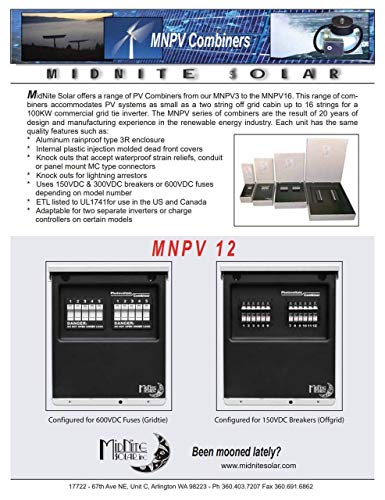 Midnite Solar Mnpv12 Photovoltaic Combiner Box - 12 Breakers