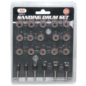 Jumbo 51Pc Drum Sanding Kit - Fits Dremel - Includes Rubber Drum Mandrels - 1/2, 3/8 & 1/4"