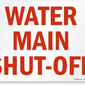 SmartSign "Water Main Shut-Off" Sign | 10" x 14" Plastic