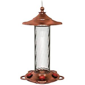 more birds glory hummingbird feeder, glass hummingbird feeders for outdoors, 5 feeding stations, 13 ounces