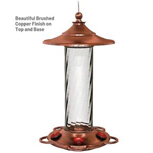 More Birds Glory Hummingbird Feeder, Glass Hummingbird Feeders for Outdoors, 5 Feeding Stations, 13 Ounces