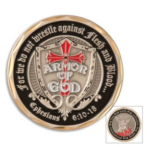 armor of god shield st. michael challenge coin (eagle crest 2521)