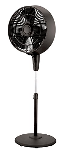 Pelonis FS45-9L 18" Black 3-Speed Oscillating Misting Pedestal Fan