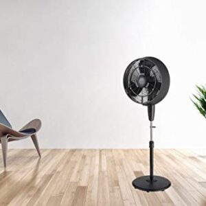 Pelonis FS45-9L 18" Black 3-Speed Oscillating Misting Pedestal Fan