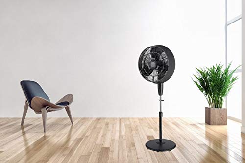 Pelonis FS45-9L 18" Black 3-Speed Oscillating Misting Pedestal Fan