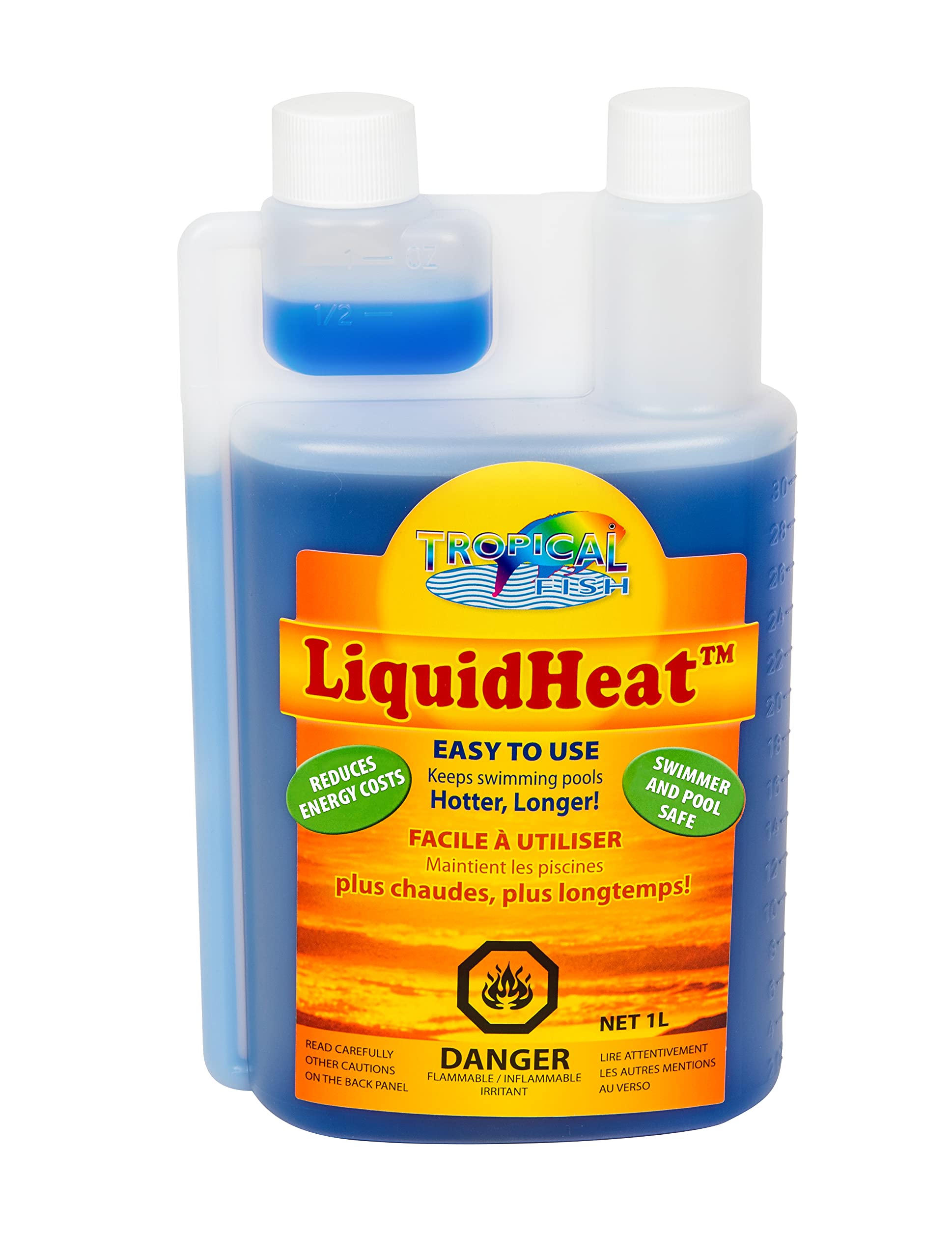 TROPICAL FISH LIQUID SOLAR BLANKET - Liquid Heat - Solar Pool Cover in a Bottle -Reduce Evaporation, Conserve Heat- 1L(33.8oz)