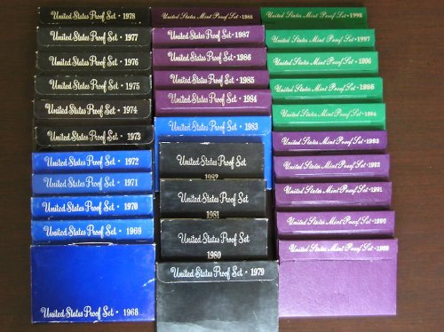 1959-2009 US MINT BU PROOF SETS IN OGP w/COA'S -51 YEARS!