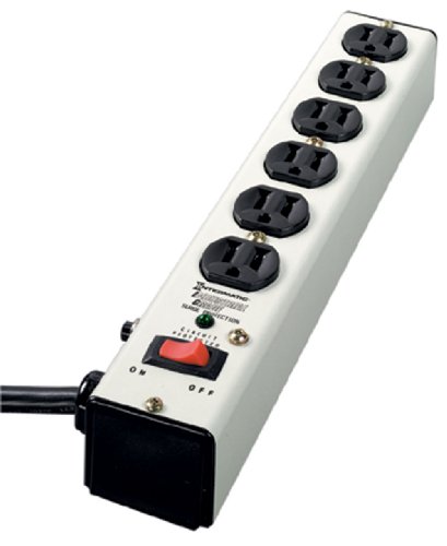 Intermatic IG112663 Metal Surge Strip Outlets and Lighted Switch with Six-Foot Cord, Ivory