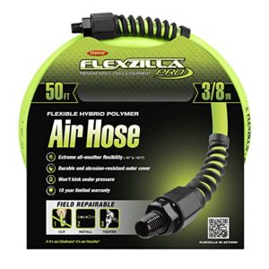 Flexzilla Pro Air Hose, 3/8 in. x 50 ft., Heavy Duty, Lightweight, Hybrid, ZillaGreen - HFZP3850YW2