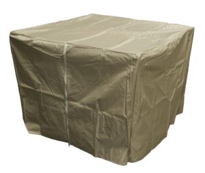 hiland gs-f-pchdcv dut heavy duty square fire pit cover, high density fabric, tan