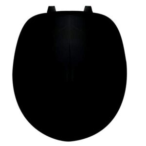 Centoco Black Toilet Seat, Round, Plastic, Cover, Closed Front, Heavy Duty, Top Mount Plastic Hinge, Made in the USA, 200-407