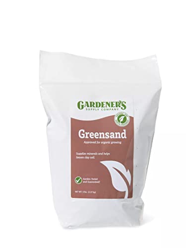 Gardeners Supply Company Natural Greensand Fertilizer | Supplies Minerals to Loosen Clay Soil | Improve Plant Health | 100% Organic Ingredients | 5 Lbs Bag