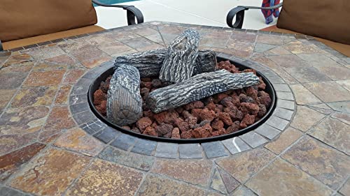 UniFlame Lava Rock and Log Kit for Propane Fire Pits