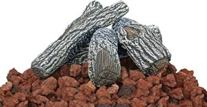 uniflame lava rock and log kit for propane fire pits