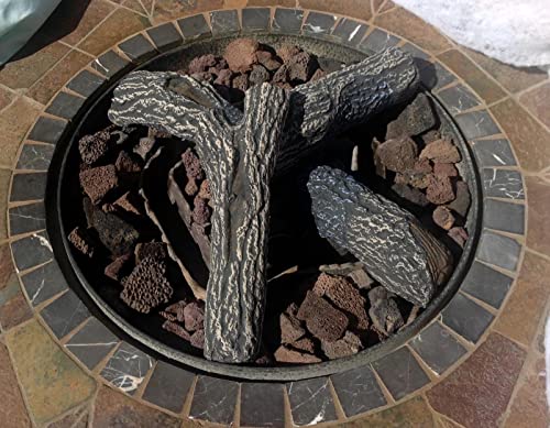 UniFlame Lava Rock and Log Kit for Propane Fire Pits