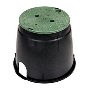 NDS 111BC Standard Series Round Valve Box Overlapping Cover-ICV, Inch, Black/Green Automatic Lawn Drip Irrigation Kits, 10" B/G