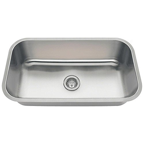 MR Direct 3218c Stainless Steel 3218C-18 Undermount 32-1/4 in. Single Bowl Kitchen Sink, 18 Gauge