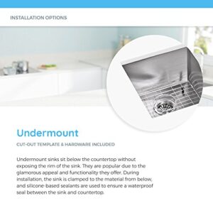 MR Direct 3218c Stainless Steel 3218C-18 Undermount 32-1/4 in. Single Bowl Kitchen Sink, 18 Gauge