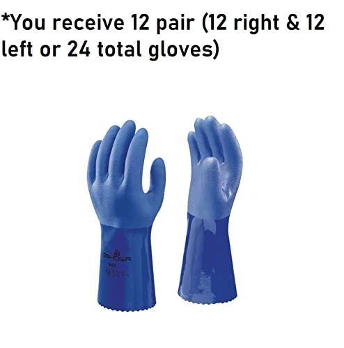 SHOWA Size 10 Blue ATLAS Cotton Lined 1.3 mm Cotton And PVC Chemical Resistant Gloves, X-Large