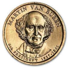 2008-d martin van buren presidential $1 coin - 8th president, 1837-1841