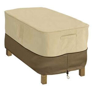 classic accessories veranda water-resistant 48 inch rectangular patio coffee table cover, outdoor table cover