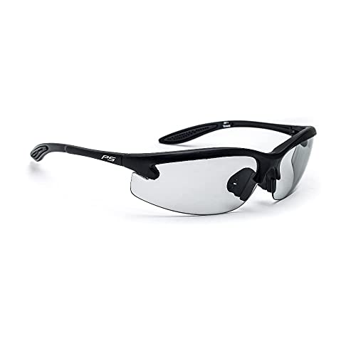 Transition Safety Glases with Polycarbonate Light to Dark Grey Lenses ANSI Z87+Impact Approved in Black Wraparound Style Frame