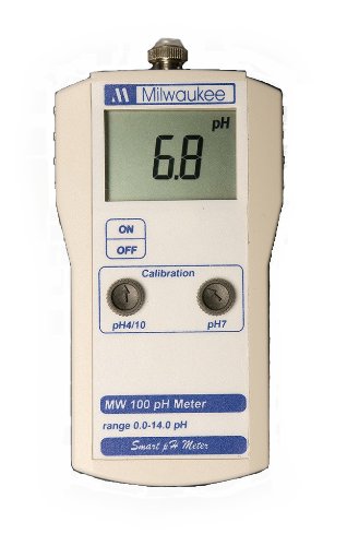 Milwaukee MW100 LED Economy Portable pH Meter with Manual Calibration, 0.0 to 14.0 pH, +/-0.2 pH Accuracy, 0.1 pH Resolution