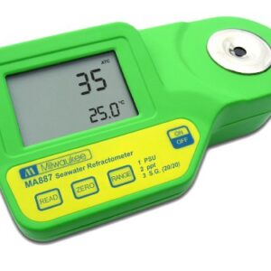 Milwaukee MA887 Digital Salinity Refractometer with Automatic Temperature Compensation, Yellow LED, 0 to 50 PSU, +/-2 PSU Accuracy, 1 PSU Resolution (color may vary)