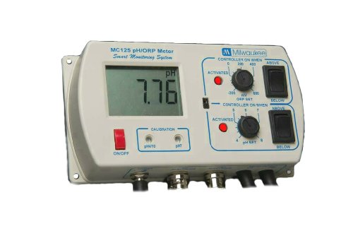 Milwaukee MC125 pH/ORP Controller with Mounting Kit, 0.00 to 14.00 pH, +/-0.2 pH Accuracy