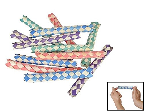 Bamboo Finger Traps (12 Pack) Assorted Colors.