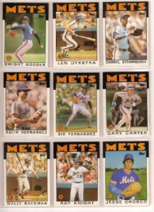 new york mets 1986 topps baseball team set (world champs) (keith hernandez) (dwight gooden) (darryl strawberry) (ron darling) (jesse orosco) (howard johnson) (dave johnson) (george foster) (len dykstra) (gary carter) (ray knight) (ron gardenhire) (mookie