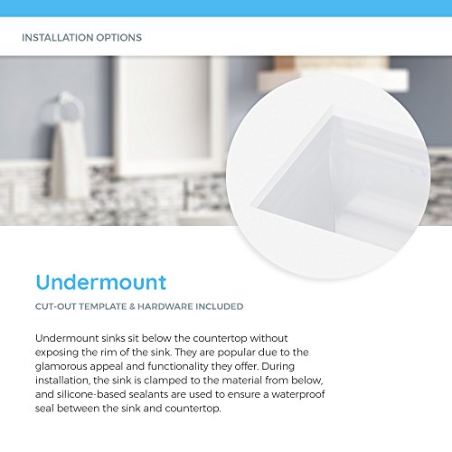 MR Direct u1812-w Sink Undermount Porcelain Bathroom White