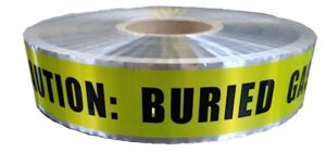 swanson tool co dety21005 2 inch by 1000 foot 5 mil detectable safety tape"caution buried gas line below" yellow with black print