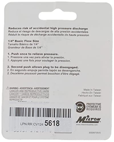 Milton S-99705 1/4" FNPT M Style Safety Coupler,Red