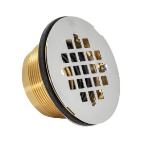 eastman 2 inch ips no caulk brass shower drain, stainless steel, 15306