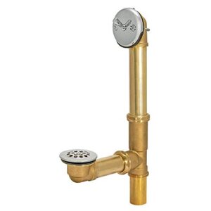 eastman 1-1/2 inch trip lever bath waste and overflow drain, brass with chrome plated trim, 35201