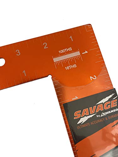 Swanson Tool Co SVL123 Savage 16"x24" Builder Square, Anodized, with Laser-etched Scale