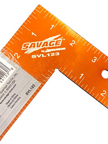 Swanson Tool Co SVL123 Savage 16"x24" Builder Square, Anodized, with Laser-etched Scale