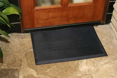 Durable Corporation-396S2432 Heavy Duty Rubber Fingertip Outdoor Entrance Mat, 24" x 32", Black