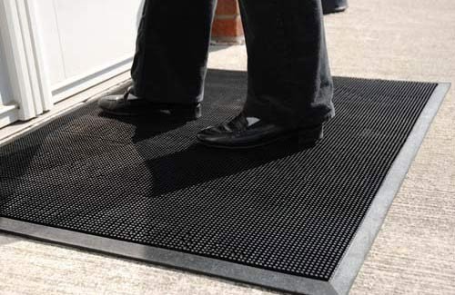 Durable Corporation-396S2432 Heavy Duty Rubber Fingertip Outdoor Entrance Mat, 24" x 32", Black