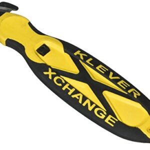 Klever XChange, Safety Knife Cutter, Replaceable Head, Yellow