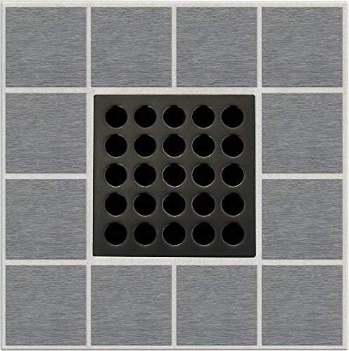 Ebbe E4407 Square Shower Drain Grate, Oil Rubbed Bronze